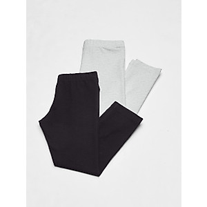 The Children's Place Girls Leggings,Black/ Smoke Gray 2 Pack,M (7/8)