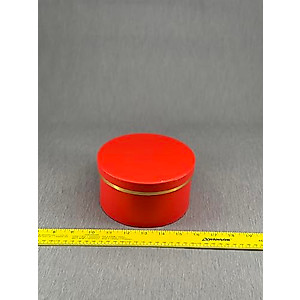 CalCastle Craft Red Round Gift Wrap Box with Gold Trim on Lid
