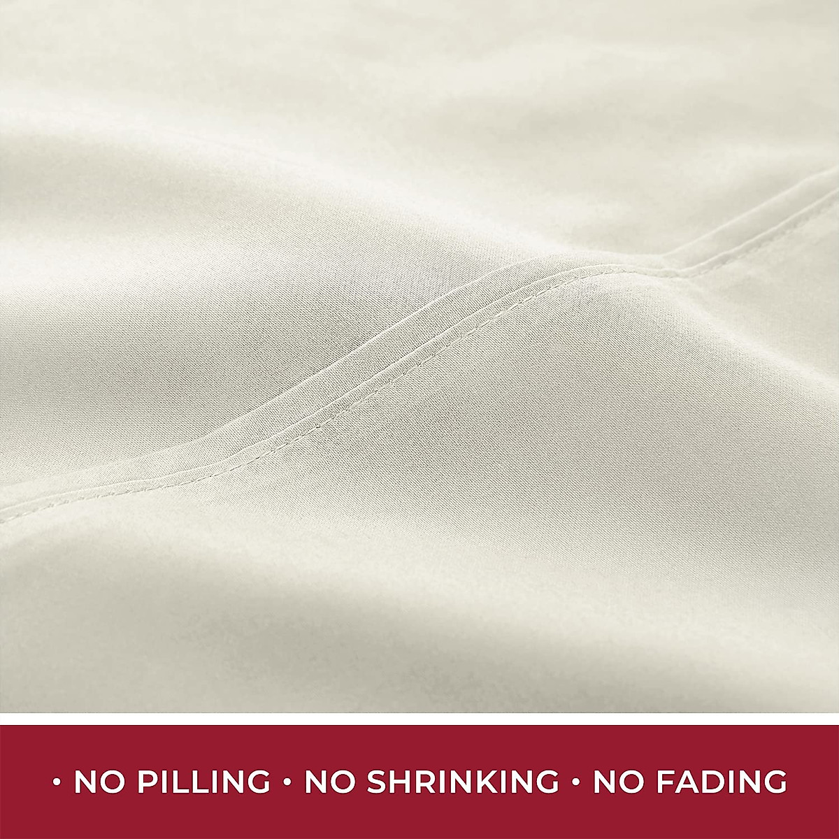 Mellanni 400 Thread Count Cotton Sateen Sheets Set - 4 Piece White Bed Sheets Set - Fits Mattresses up to 16" Deep - Cooling Sheets for Hot Sleepers (Full, Ivory)