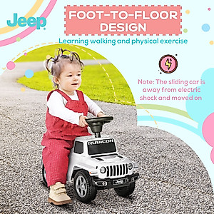 Aosom Kids Ride on Push Car, with Engine Sounds & Under-Seat Storage, Foot-to-Floor Ride on Sliding Car with Horn, Sit and Scoot Ride on Toy, Ages 1.5-3 Years, White