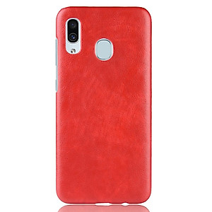 Phone Case for Samsung Galaxy A40 Case, [PU Leather]+[Hard Plastic] for Samsung Galaxy A40 Protector Case, Non-Slip Shockproof for Samsung Galaxy A40 Phone Cover Red