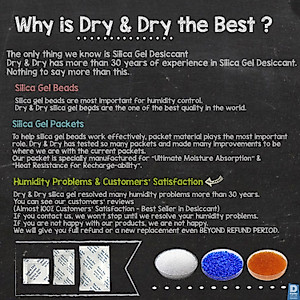 Dry & Dry [1.5 LBS] Premium Pure & Safe White Silica Gel Beads(Industry Standard 3-5 mm) Silica - Rechargeable Silica Beads, Silica Gel, Desiccant Beads