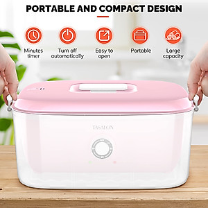 TASALON Hot Towel Steamer for Facials, Hot Towel Warmer Quickly Heats Up in 5 Minutes, Portable Towel Machine Fits 16 Mini Towels, Salon Equipment Towel Warmer for Facials, Spa, Massage, Pink