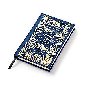 Brass Monkey Things I’ll Cancel Later – Undated Mini Planner Vintage Library Book Inspired with Embossed Gold Foil Artwork Cloth Cover
