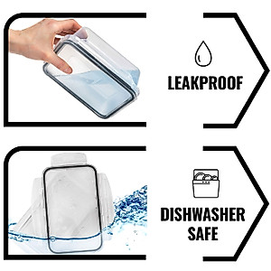 fullstar 20 PCS Plastic Food Storage Containers with Lids (10 Containers & 10 Lids), Leakproof BPA-Free Containers for Kitchen Organization, Meal Prep, Reusable Lunch Container