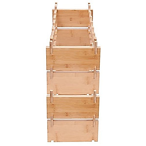 Modular Stackable Bamboo Wooden Wine Rack; Easy to Assemble & Add Levels; Bottles Rest Slanting Downwards to Keep Corks Moist; for Kitchen, Pantry, Cellar Storage (24 Bottle Capacity, 6 x 4 Rows)