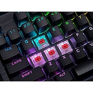 Corsair K70 RGB PRO Wired Mechanical Gaming Keyboard (Cherry MX RGB Red Switches: Linear and Fast, 8,000Hz Hyper-Polling, PBT Double-Shot PRO Keycaps, Soft-Touch Palm Rest) QWERTY, NA - Black
