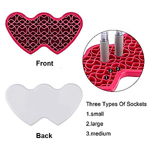 GORGECRAFT Silicone Makeup Brush Holder Sew Desktop Organizers Multipurpose Painting Pen Stand Holder Cosmetic Storage Box for Stash and Store (Rose Red)