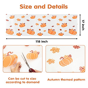 GROBRO7 Pumpkin EVA Refrigerator Liners Non-Slip Maple Leaf Refrigerator Drawer Mats BPA Free Can Be Cut Shelf Liner Waterproof Non-Adhesive Kitchen Cabinet Desks Storage Fridge Mat 17 x 118 in