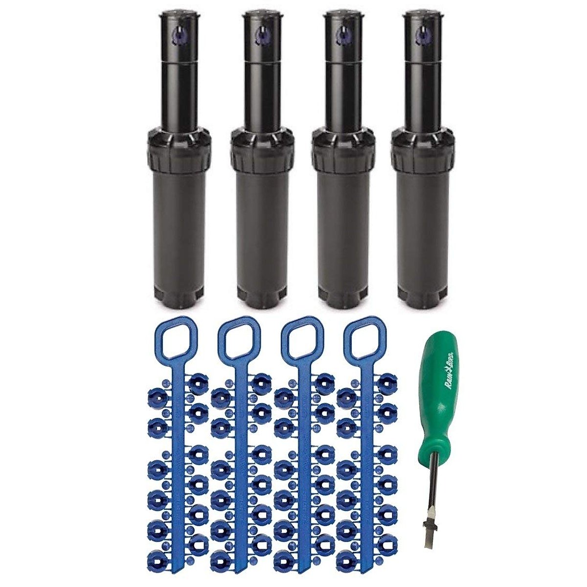 Rain Bird 5000 Series Rotor Sprinkler Heads bundle - by ItemEyes - with Nozzles and Adjustment Tool; 5004 PC model part circle 4" popup height (2 X Pack of 4)