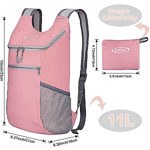 G4Free Lightweight Packable Hiking Backpack for Men Women Small Hiking Daypacks Foldable Shoulder Pack Casual Outdoor Bag 11L