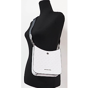 Michael Kors Briley Small Messenger Crossbody Signature Handbag (Bright White)