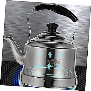 GREENADSCAPE 1pc Stainless Steel Kettle Teakettle Steel Tea Kettle Portable Espresso Coffee Machine Japanese Teapot Whistling Teapot Small Stove Practical Kettle Filter Silver