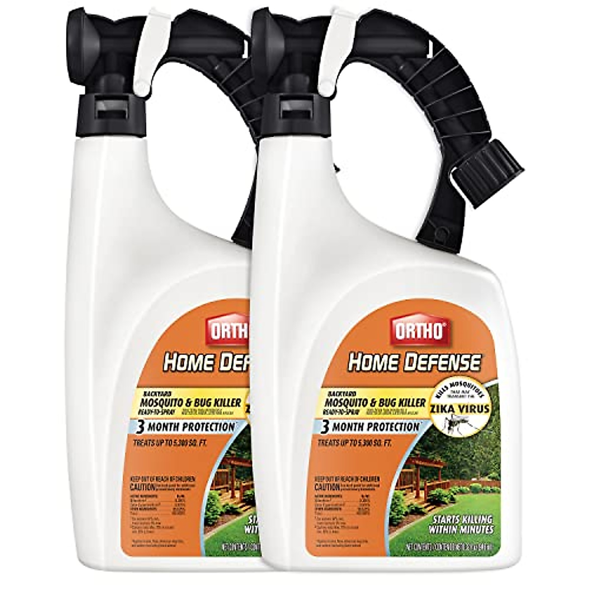 Ortho Home Defense Backyard Mosquito and Bug Killer Ready-To-Spray - Kill Mosquitoes That May Transmit the Zika Virus, 3 Month Protection, 32 oz. (2-Pack)