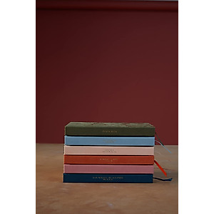 DesignWorks Ink Suede Cloth Hardcover Journal Notebook with 240 Lined Pages and Satin Ribbon Marker for Work, Writing - Anderson Design World Travel San Miguel De Allende Mexico Blue Gold (JB86-2026AD)