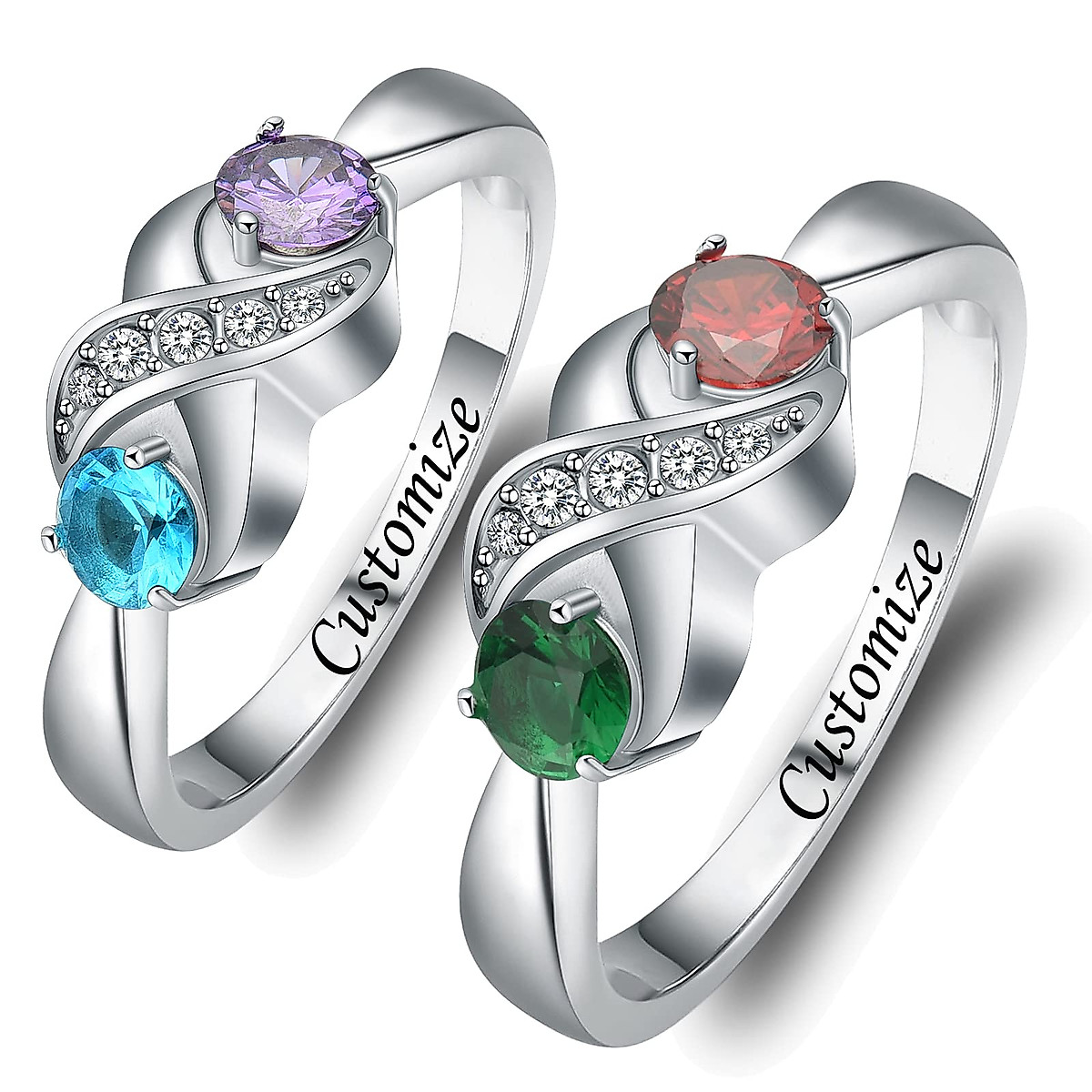 Yinplsmemory Cremation Ring for Ashes for Women Mom Infinity Ring Holds Loved One Ashes Keepsake Finger Ring for Ashes Personalized Birthstone Ashes Ring