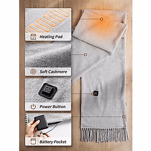 Eventek Heated Scarf for Men/Women with 5500mAh Battery, 3 Temperature Settings Battery Operated Heater for Winter