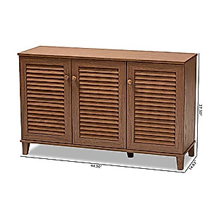 Baxton Studio Shoe Cabinets, One Size, Walnut