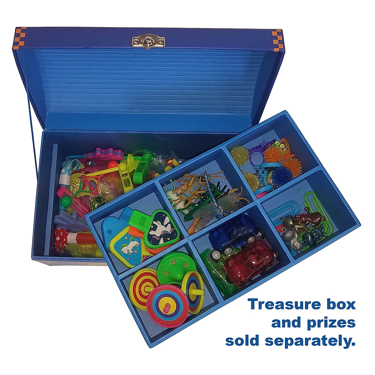 My Tiny Treasures Box Company Treasure Chest Box Desktop Size 10"x6"x6" for Teachers and Classroom Toy Prizes Awards for Star Students