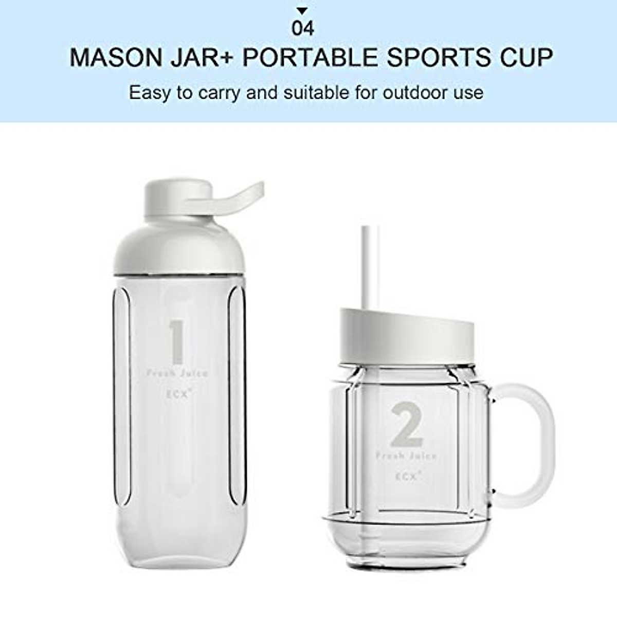 Homeleader Smoothie Blender Maker, Personal Blender for Shakes and Smoothies with 20.3 oz Tritan BPA-Free Travel Cup and Lid, Cream