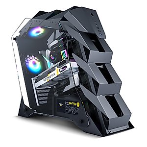 Vetroo K1 Pangolin Mid-Tower ATX PC Gaming Case, Dual Tempered Glass, USB 3.0 I/O Panel High Airflow Computer Case Max 360mm Water Cooler Support (Fans are not Included)