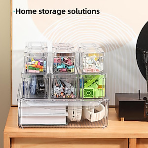 OMNISAFE Refrigerator Organizer Plastic Bins with Lids, Stackable Fridge Pantry Organizer, BPA-Free Fruit & Food Storage Bins for Kitchen, Vegetable, Cereals (10 Pack)