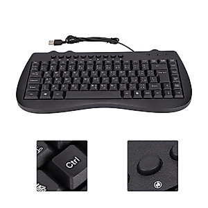 Dilwe Compact Gaming Office Keyboard, 87 Key Wired Mini USB Interface Desktop Computer Mute Ultra Thin Keyboard Multimedia Keyboard Quiet Clicks(Arabic)