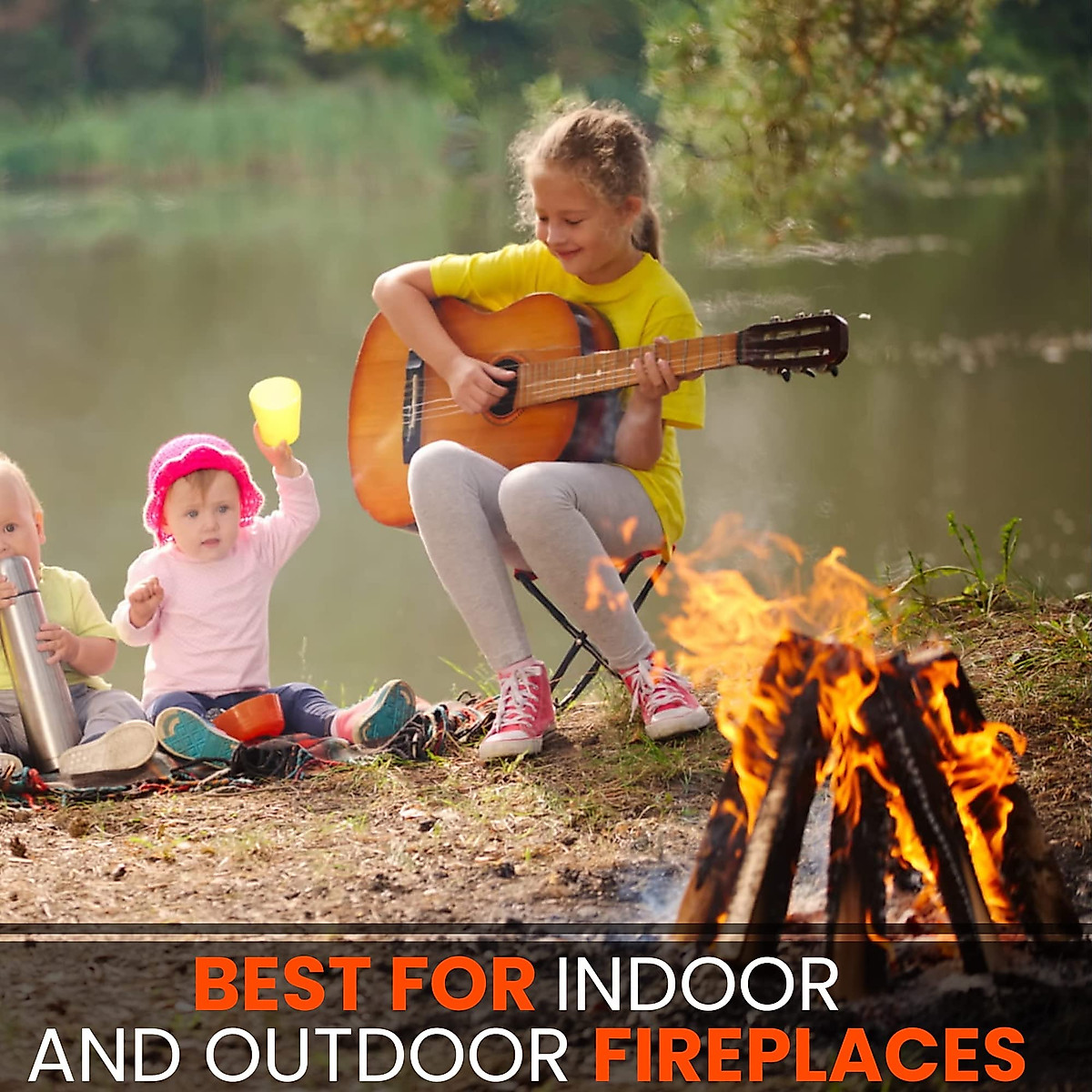 Firewood by Home and Country USA (50 LBS) - Hardwood, Firewood for Outdoor Fire Pits, Fireplaces, Wood Burning Stoves, and Campfires (w/Fire Starter)