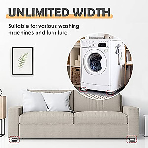 KELIXU Appliance Rollers Heavy Duty Furniture Dolly Mobile Roller, Washing Machine Stand with Wheels Mobile Base for Refrigerators, Dryers, Washing Machines, Support 660 LB, Gray