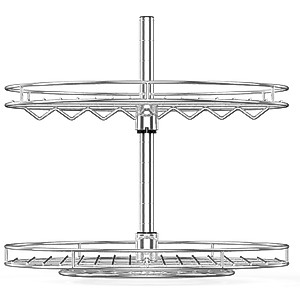 2 Tier Lazy Susan Large Shelf for Kitchen 13 inch,Tall Height Adjustable Turntable Spice Rack Spinner Cabinet Organizers and Storage,Rotating Under Sink Organizer,with PP Plastic Sheet (2 Tier)