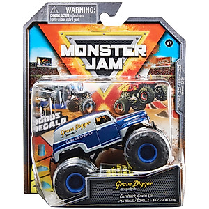 Monster Jam, Official Grave Digger Monster Truck, Die-Cast Vehicle, Retro Rebels Series, 1:64 Scale, Kids Toys for Boys Ages 3 and up