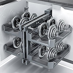 AHDFY Kitchen Cabinet Pull Out Shelves, Blind Cabinet Pull Out Organizer, Corner Built-ins Basket Kitchen Cabinet Pull Out Shelves for Pantry Cabinet Cupboard Table,800CABINTE