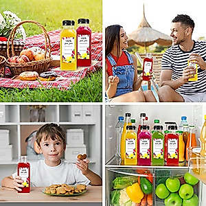 Moretoes 40pcs 12oz Empty Plastic Juice Bottles with Caps, Bulk Clear Beverage Containers for Juicing Drinking Milkshake Tea and Other Beverages