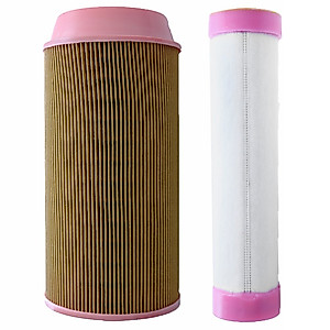 Inner & Outer Air Filter Kit Replacement for Kubota ZD323 ZD326 ZD331 Zero Turn Lawn Mowers Replace# K3181-82250 & K3181-82240