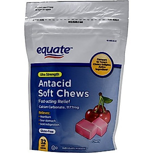 Equate Ultra Strength Antacid, Cherry, 32 Soft Chews