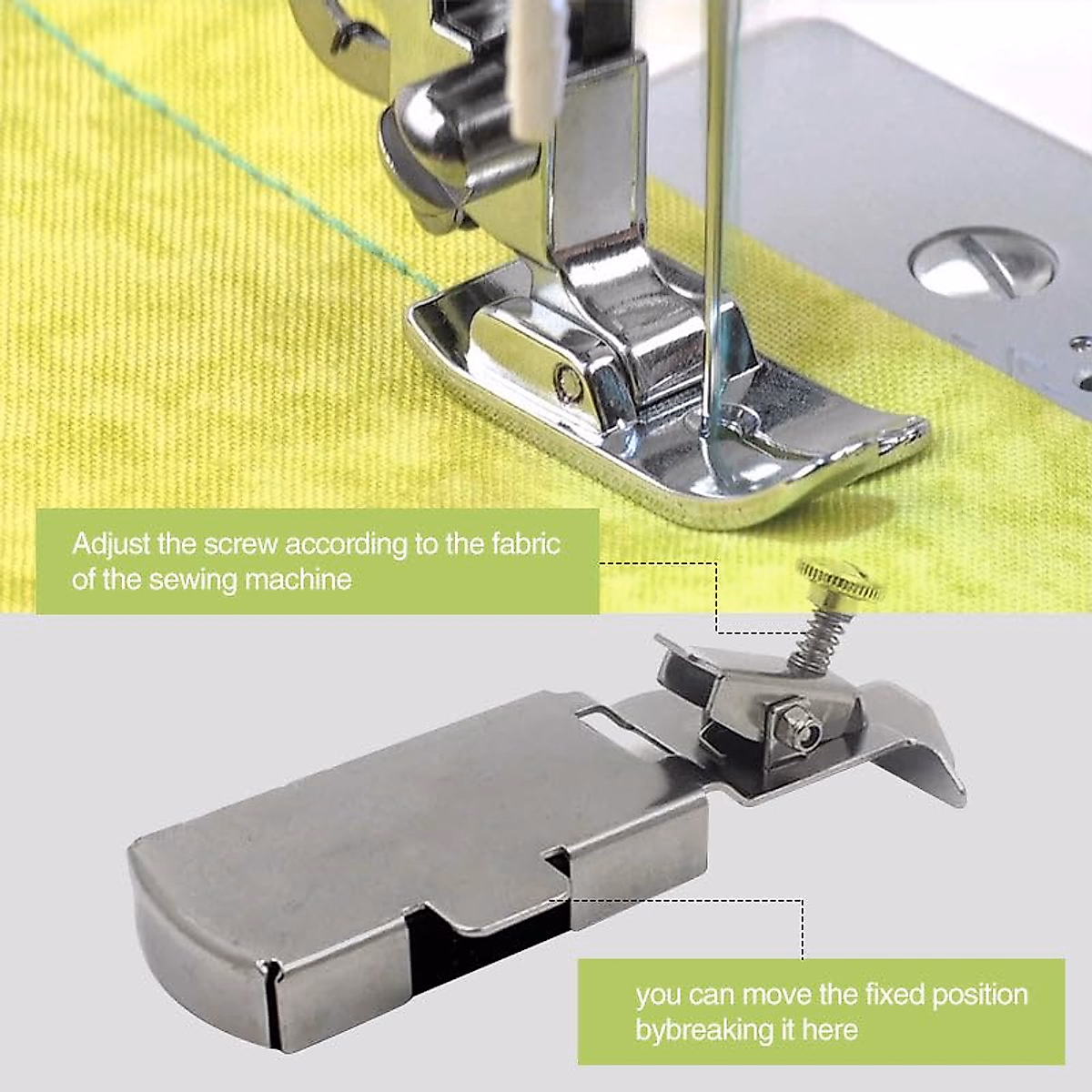 Magnetic Seam Guide for Sewing Machine, Multifucntional Rule Seam Guide, Hemmer Guide, Hem Guide Sewing Tools for Industrial Lockstich or Walking Foot Sewing Machine (1PCS)