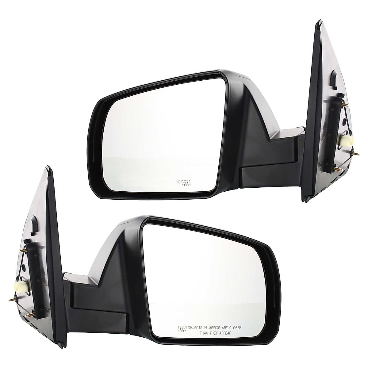 Kool Vue Left & Right Power Heated Door Mirrors Compatible With Toyota Tundra 2007-2013 Manual Fold Without Signal Light, Memory & Puddle Lamp Textured Standard Cab, With Cold Climate Specification