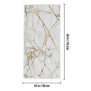 White Gold Marbling Hand Towels Soft Highly Absorbent Large Hand Towels 15 x 30inch Quick Dry Fingertip Towels Kitchen Dish Guest Towel Hand Face Towel Bathroom Towel