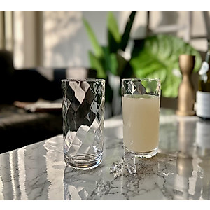 KLIFA- DENVER- 19 ounce, Set of 6, Acrylic Highball Drinking Glasses, Iced Tea Cups, BPA-Free, Plastic Drinkware, Dishwasher Safe, Clear