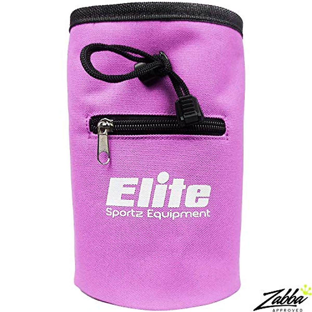 Rock Climbing Chalk Bag and 2 x Chalk Balls - No Leak Drawstring Bag and Secure Zip Pocket, Pink