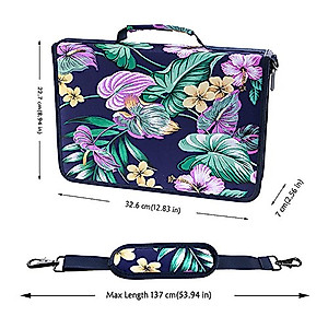Shulaner 160 Slots Colored Pencil Case Organizer Sinensis Flower Large Capacity Portable Pencil Bag (160-Flower-Blue)
