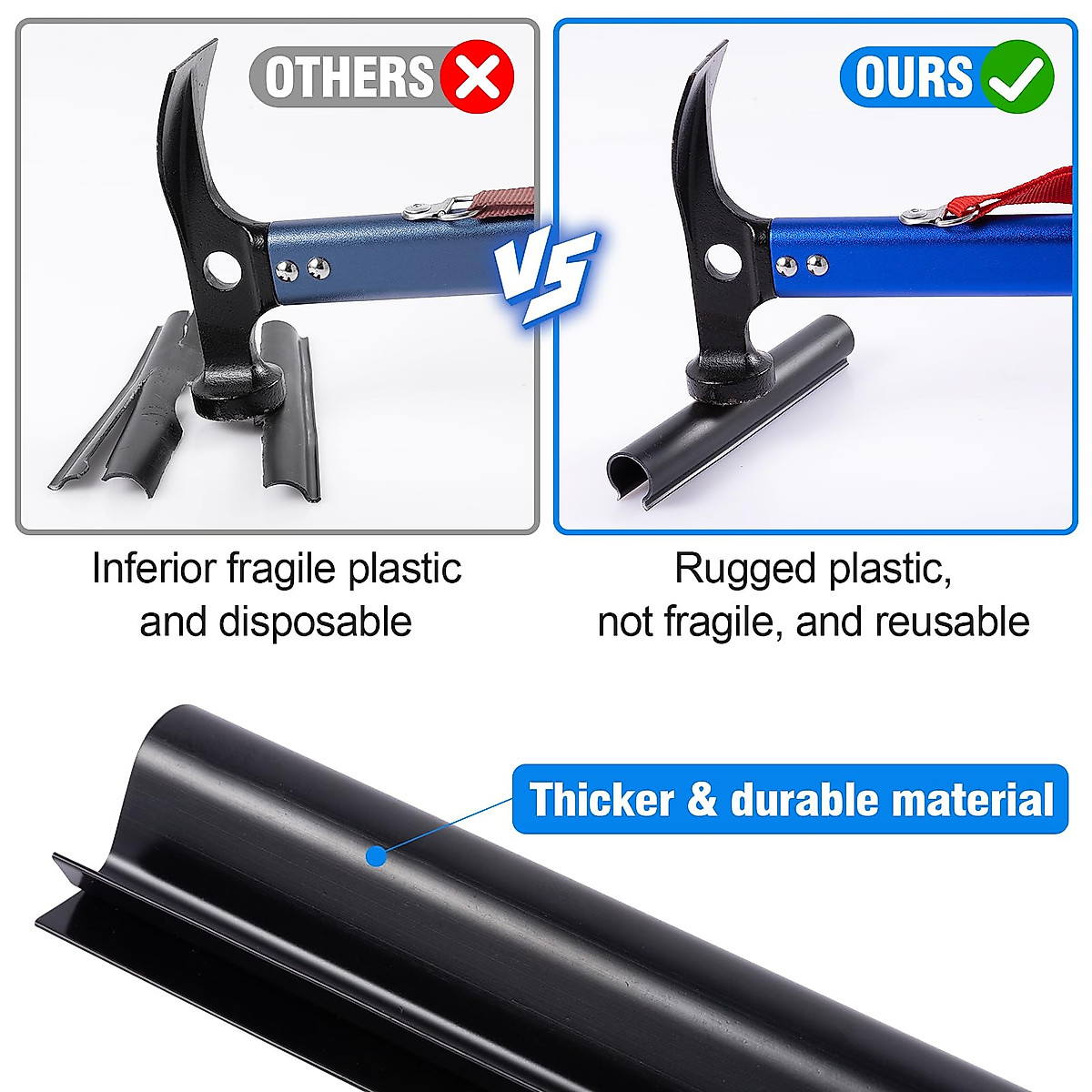 48 Pack Winter Pool Cover Clips for Above Ground Pools- 2 Shapes Pool Clips Pool Cover Clamps 4.7 inch Pool Wind Guard Clips Pool Black Securing Cover Clip for Swimming Pool with Metal Railing