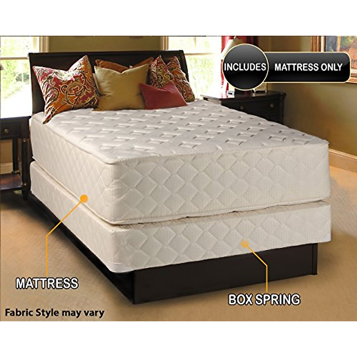 Highlight Luxury Firm Queen Size (60"x80"x14") Mattress Only - Fully Assembled - Spinal Back Support, Innerspring Coils, Premium Edge Guards, Longlasting Comfort - by Dream Solutions USA
