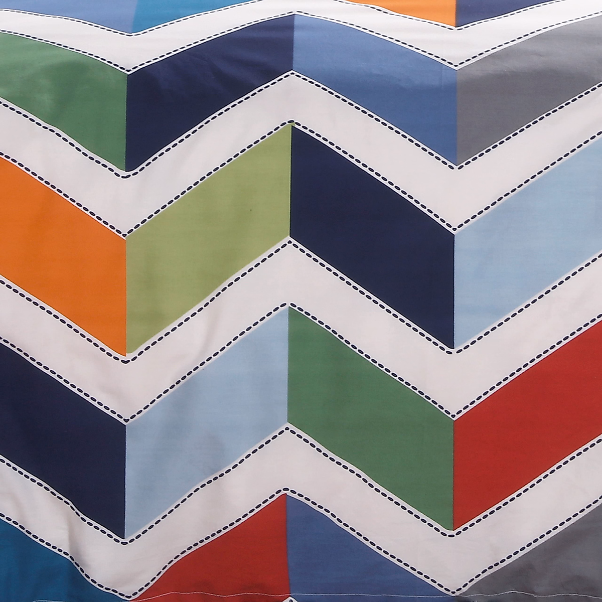 Levtex Home - Dominik Duvet Cover Set - Full/Queen Duvet Cover + Two Standard Pillow Cases - Striped - Red, Green, Blue, Orange - Duvet Cover (90 x 94in.) and Pillow Case (26 x 20in.) - Cotton