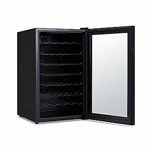 Newair 51 Bottle Wine Cooler Refrigerator | Shadow Series | Freestanding Mirrored Wine and Beverage Fridge with Double-Layer Tempered Glass Door & Compressor Cooling For Reds, Whites, & Sparkling Wine