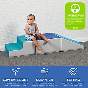 Factory Direct Partners 11618-GYLG SoftScape Toddler Playtime Climber, Indoor Active Play Structure (3-Piece Set) - Gray/Light Gray