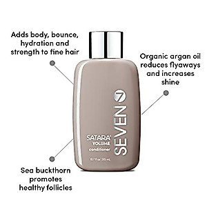 SEVEN Hair Care Satara Volume Conditioner for Women & Men, Sulfate + Paraben Free, Cruelty Free, Argan Oil, Pro Vitamin B5, Hydrolyzed Quinoa, Grapeseed Oil for Flat + Limp Hair Made in USA,10.7 oz