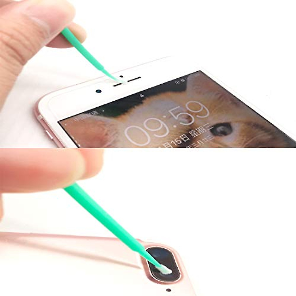 100 Pack Phone Charge Port Cleaning Tool kit,Bendable Mini Soft Round Brushes Cleaner Compatible with iPhone 11 Pro Speaker Tablet Camera Laptop Computer Smartphone