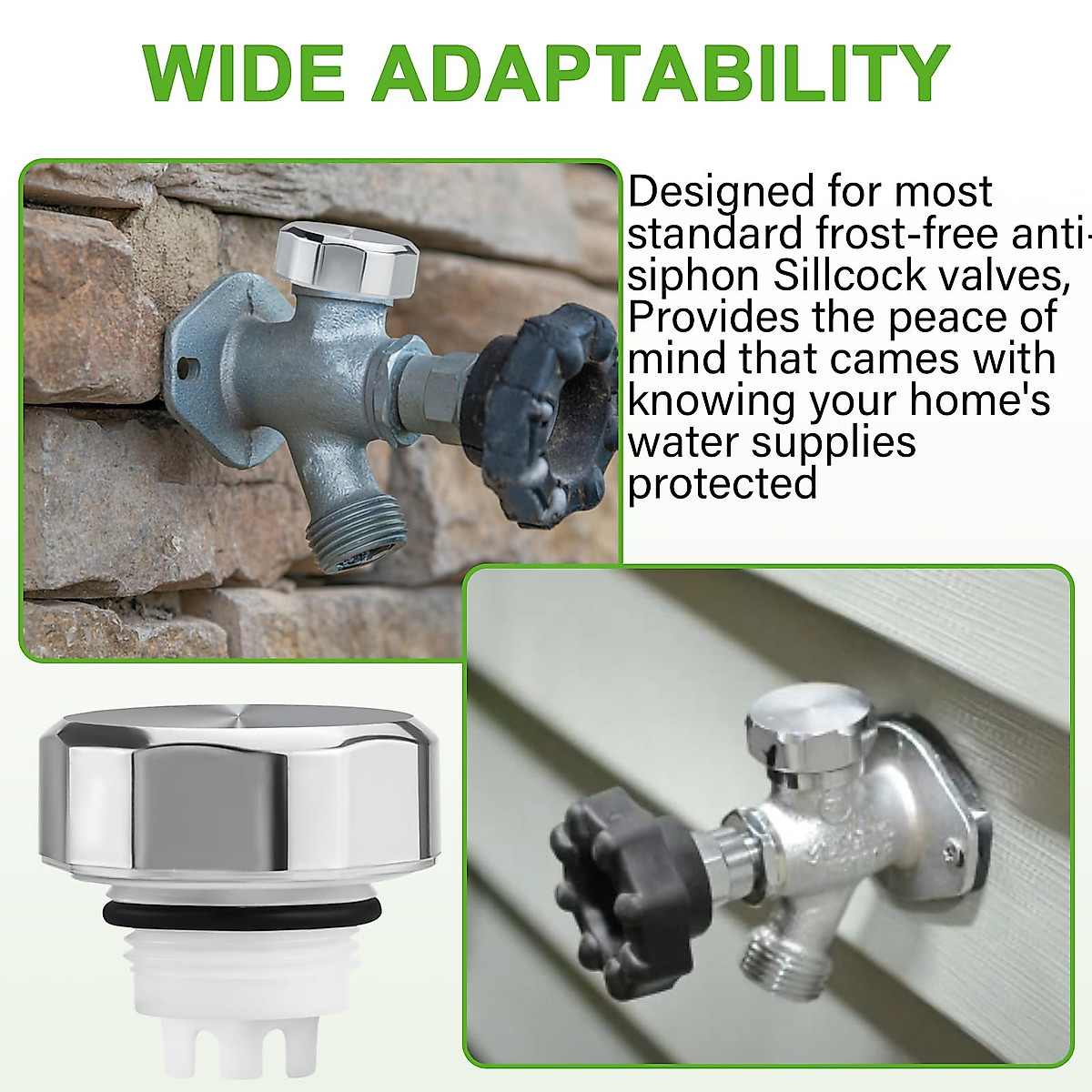 Jingzan 2 PACK VACVBKX1B Vacuum Breaker Replacement Kit for Traditional Anti-Siphon Frost-Free Sillcock Valves, Silver Color Anti Siphon Valve Repair Kit