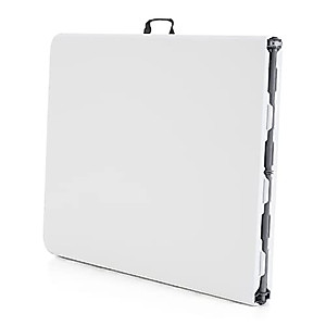 Plastic Development Group 806 Outdoor/Indoor 6 Foot Fold in Half Plastic Resin Folding Banquet, Dining, Card Table, White